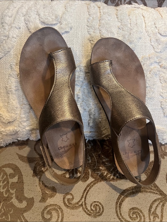 Dansko | Shoes | Dansko Metallic Bronze Opentoe Slingback Sandal | Poshmark